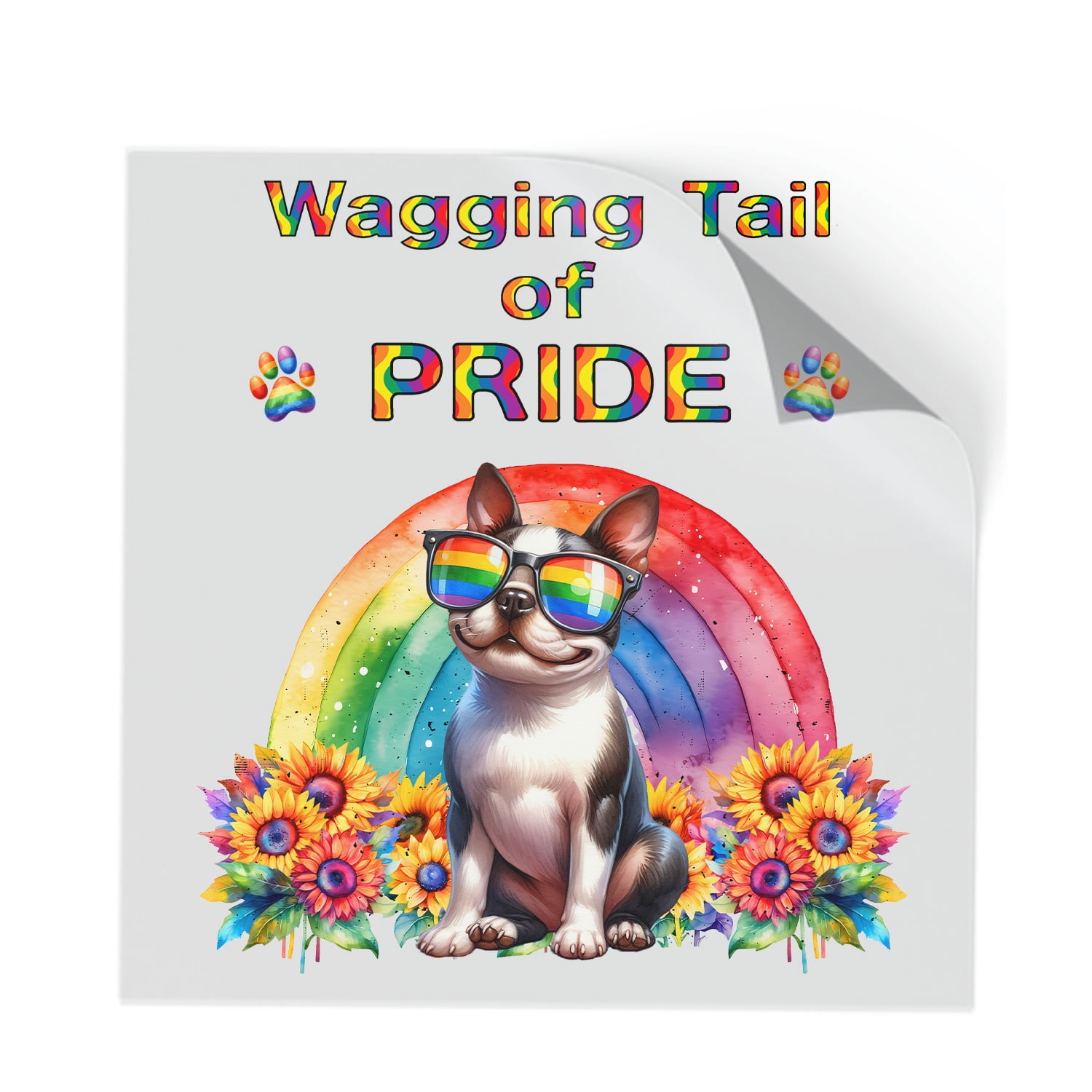 Wagging Tail Boston Terrier Celebrates Rainbow Pride Month LGBT LGBTQ+ ...