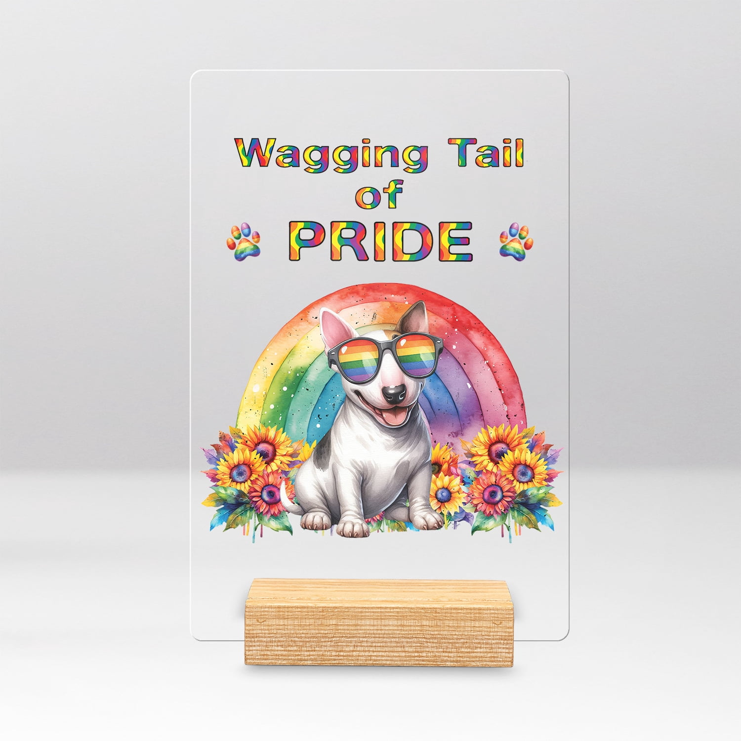 Wagging Tail Bull Terrier Celebrates Rainbow Pride Month LGBT LGBTQ+ ...
