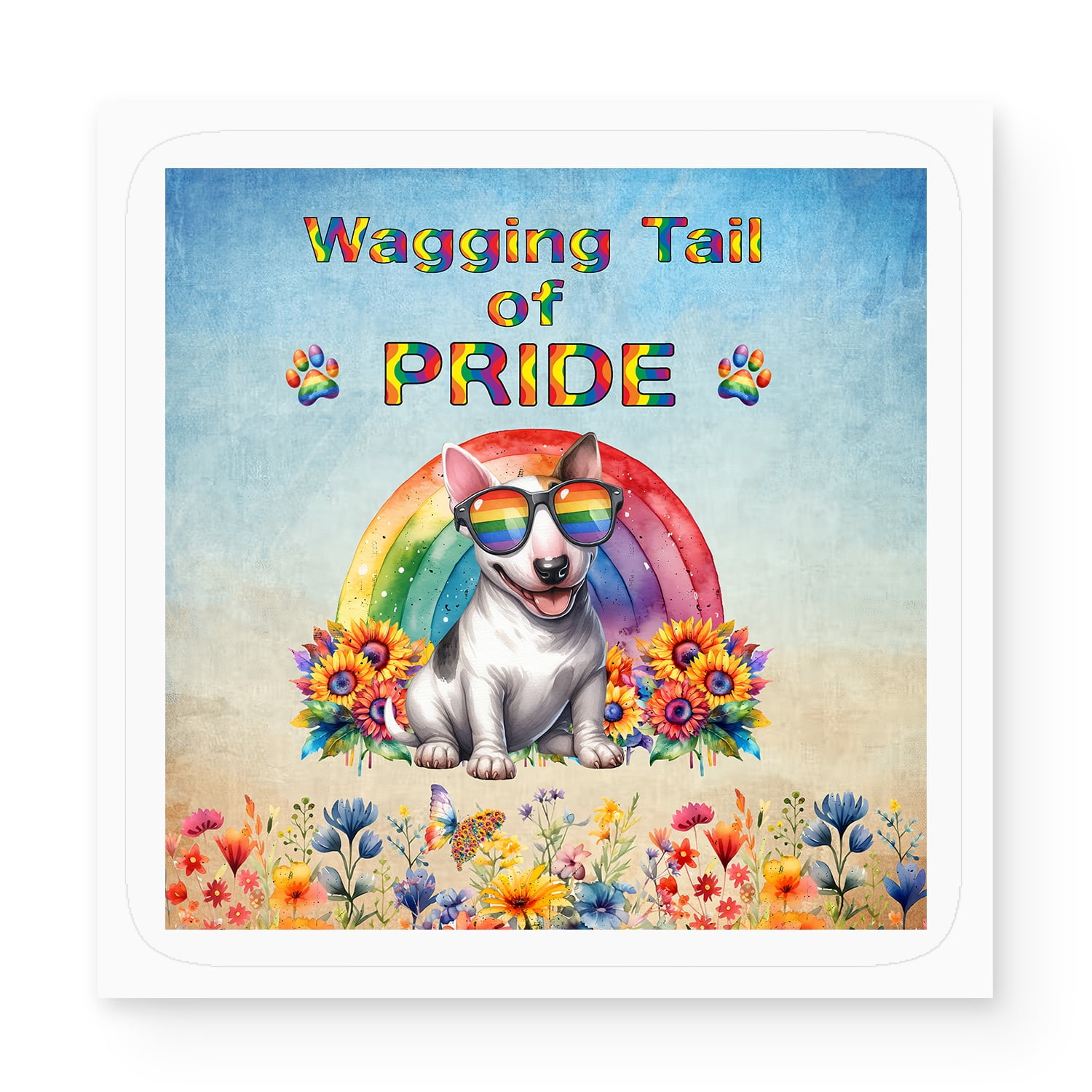 Wagging Tail Bull Terrier Celebrates Rainbow Pride Month LGBT LGBTQ+ ...