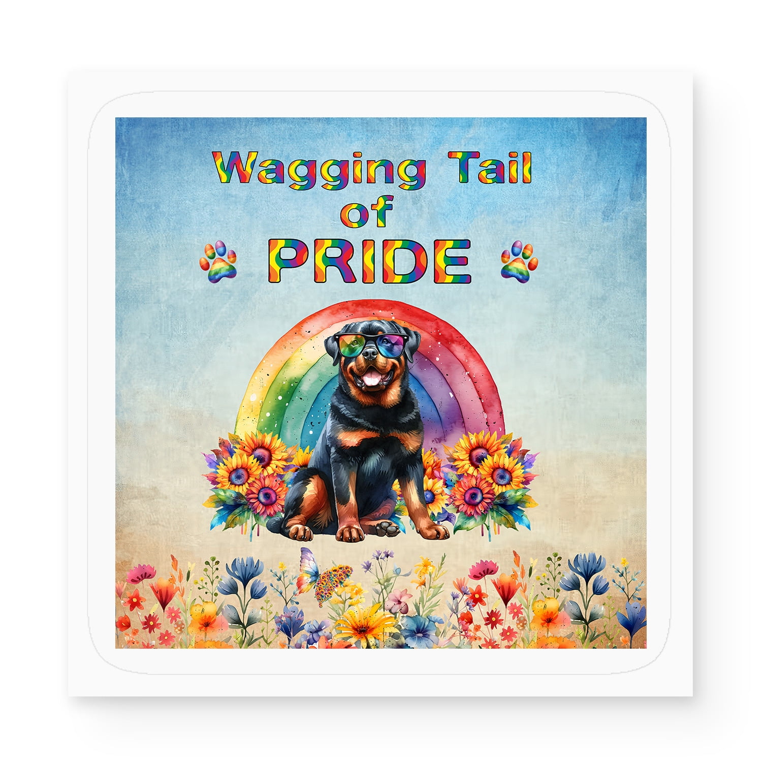 Wagging Tail Rottweiler Celebrates Rainbow Pride Month LGBT LGBTQ+ ...