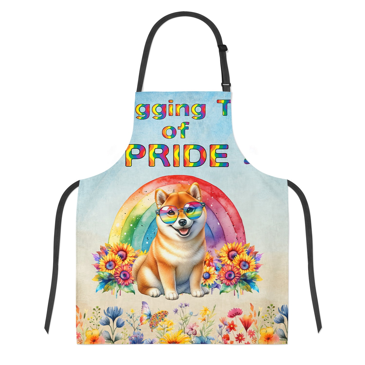 Wagging Tail Shiba Inu Celebrates Rainbow Pride Month LGBT LGBTQ+ Apron ...