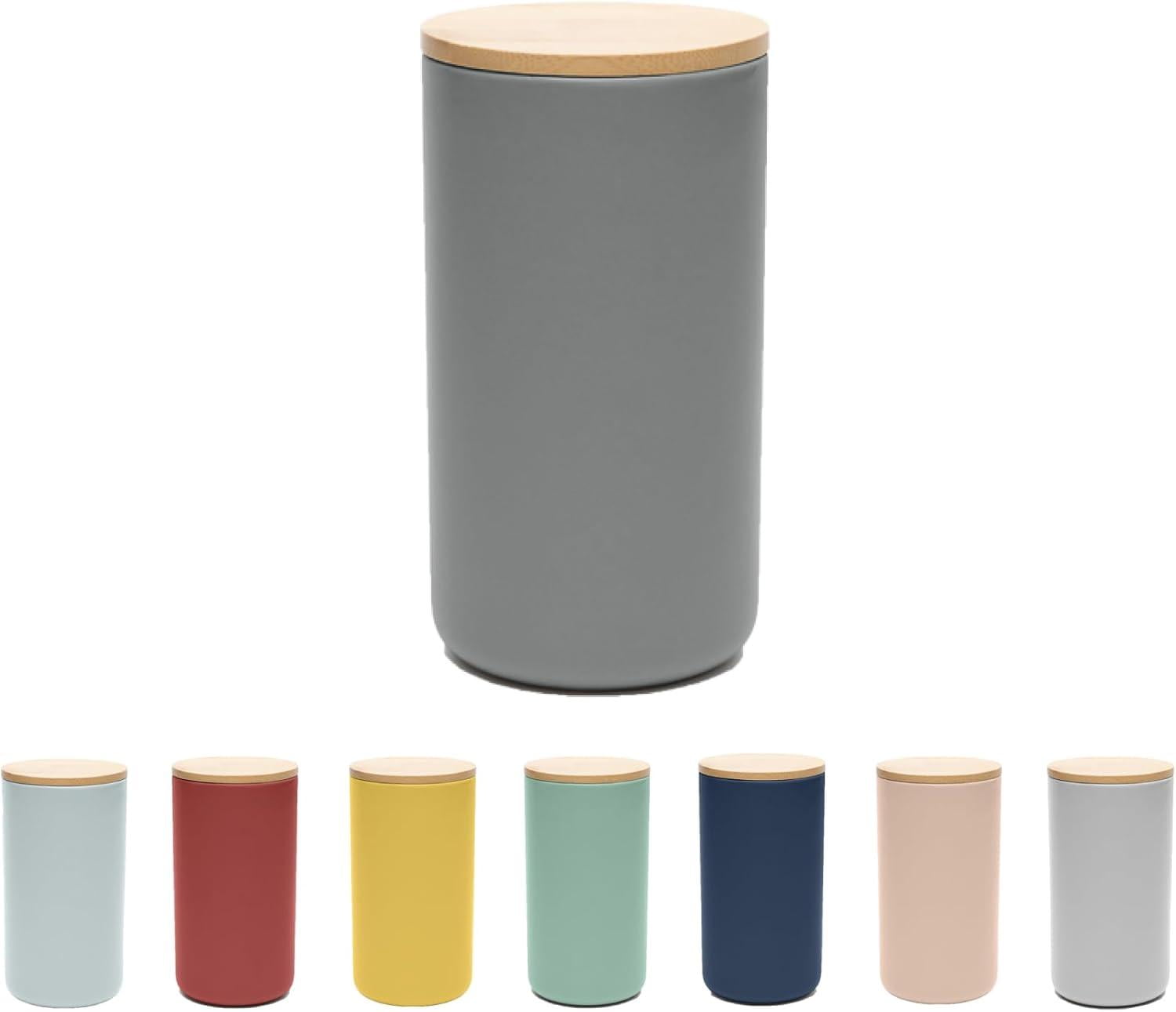 Waggo Simple Solid Ceramic Cookie Jar Or Pet Treat Jar - Modern Ceramic ...