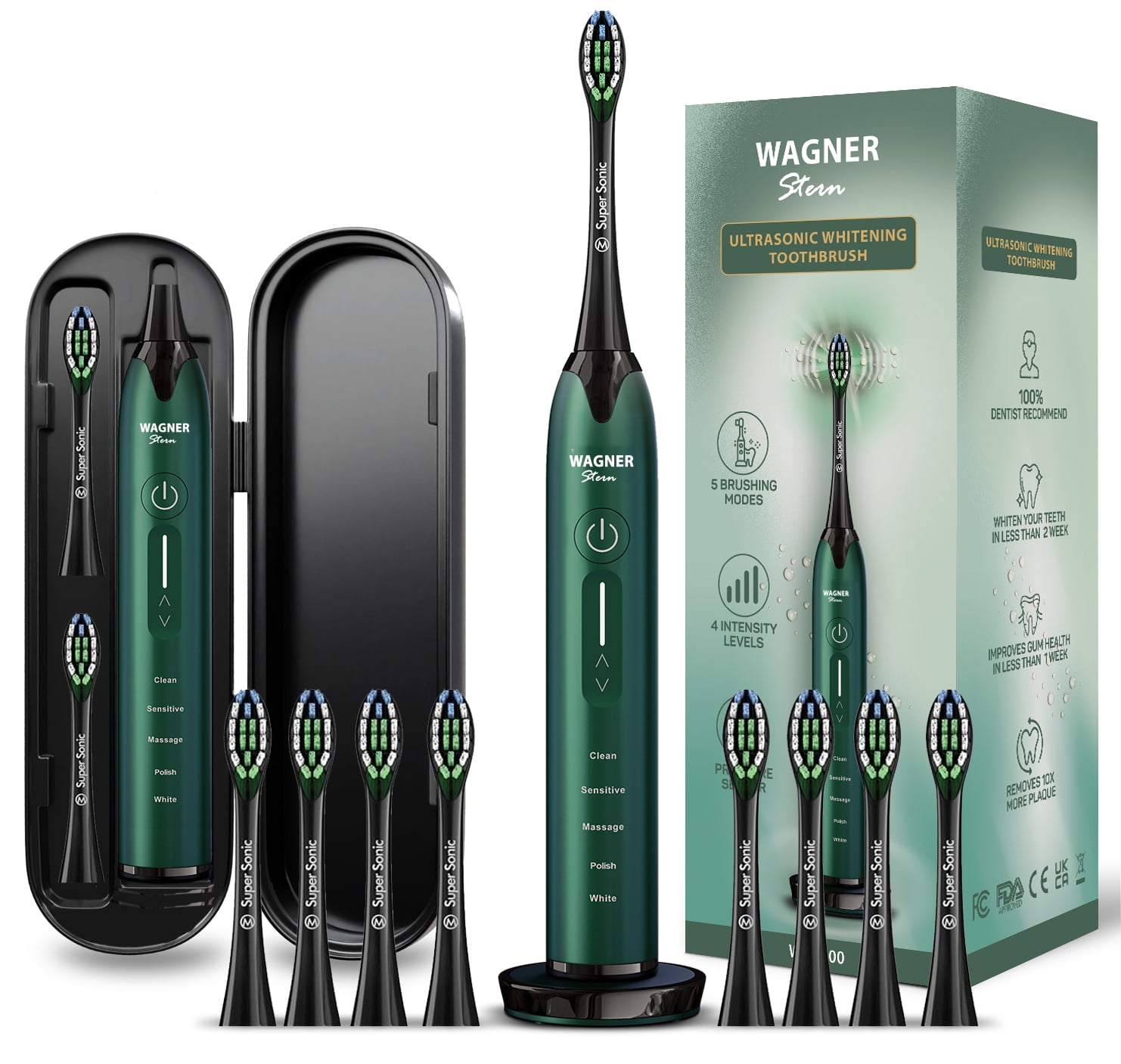 Wagner & Stern Ultrasonic whitening Toothbrush with Pressure Sensor. 5 ...