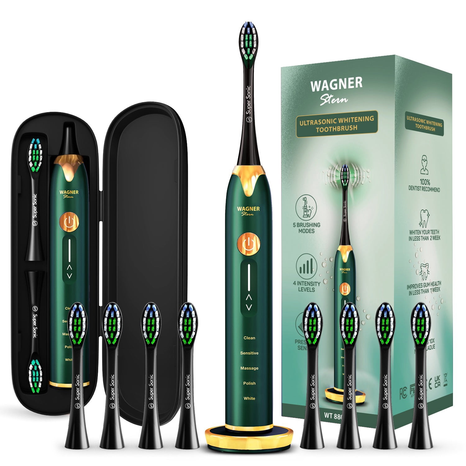 Wagner & Stern Ultrasonic whitening Toothbrush with Pressure Sensor. 5 ...