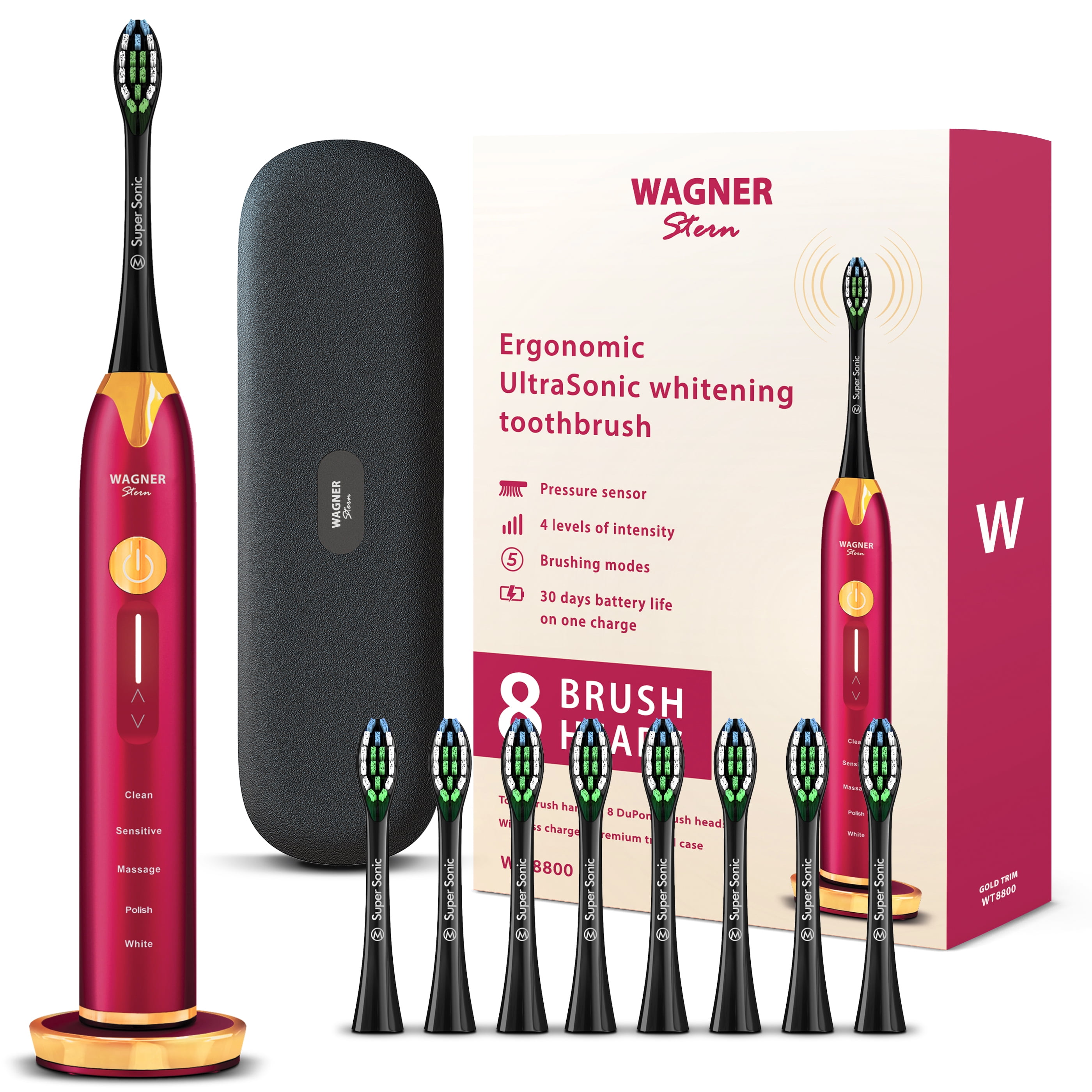 Wagner & Stern Ultrasonic whitening Toothbrush with Pressure Sensor. 5 ...