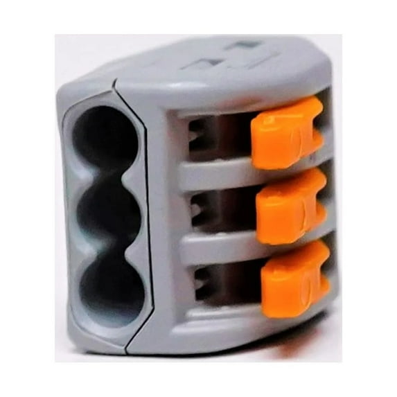 Wago 222-413 Lever-Nuts 3 Conductor Compact Connectors 10 PK - Walmart.com