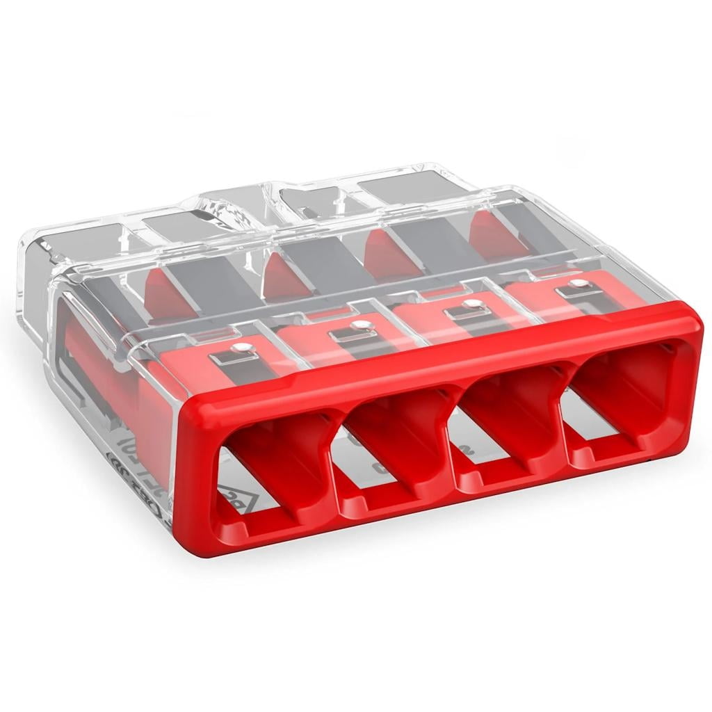 Wago 2773404 - 4-Conductor 12-20 AWG Junction Box Splicing Connector ...