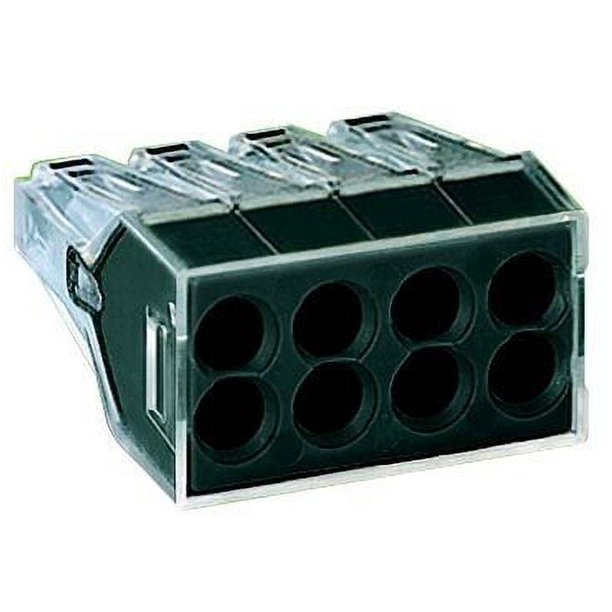 Wago - Push-In Wire Connector - 8 Port - Dark Gray - 50 Pack - 773-168 ...