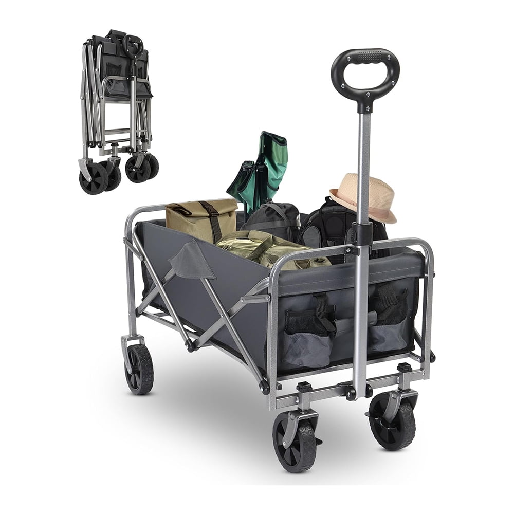 Wagon, Beach Wagon with Big Wheels for Sand, Grocery Wagon All-Terrain Wheels Garden Grocery ...