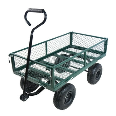 BENTISM Steel Garden Cart, Heavy Duty 500 lbs Capacity, with Removable ...