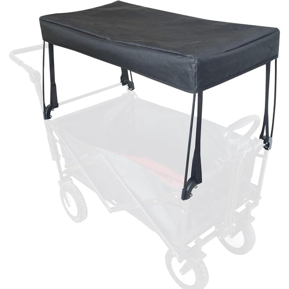 Wagon Canopy Attachment, Waterproof Sun Shade Awning with Support Poles ...