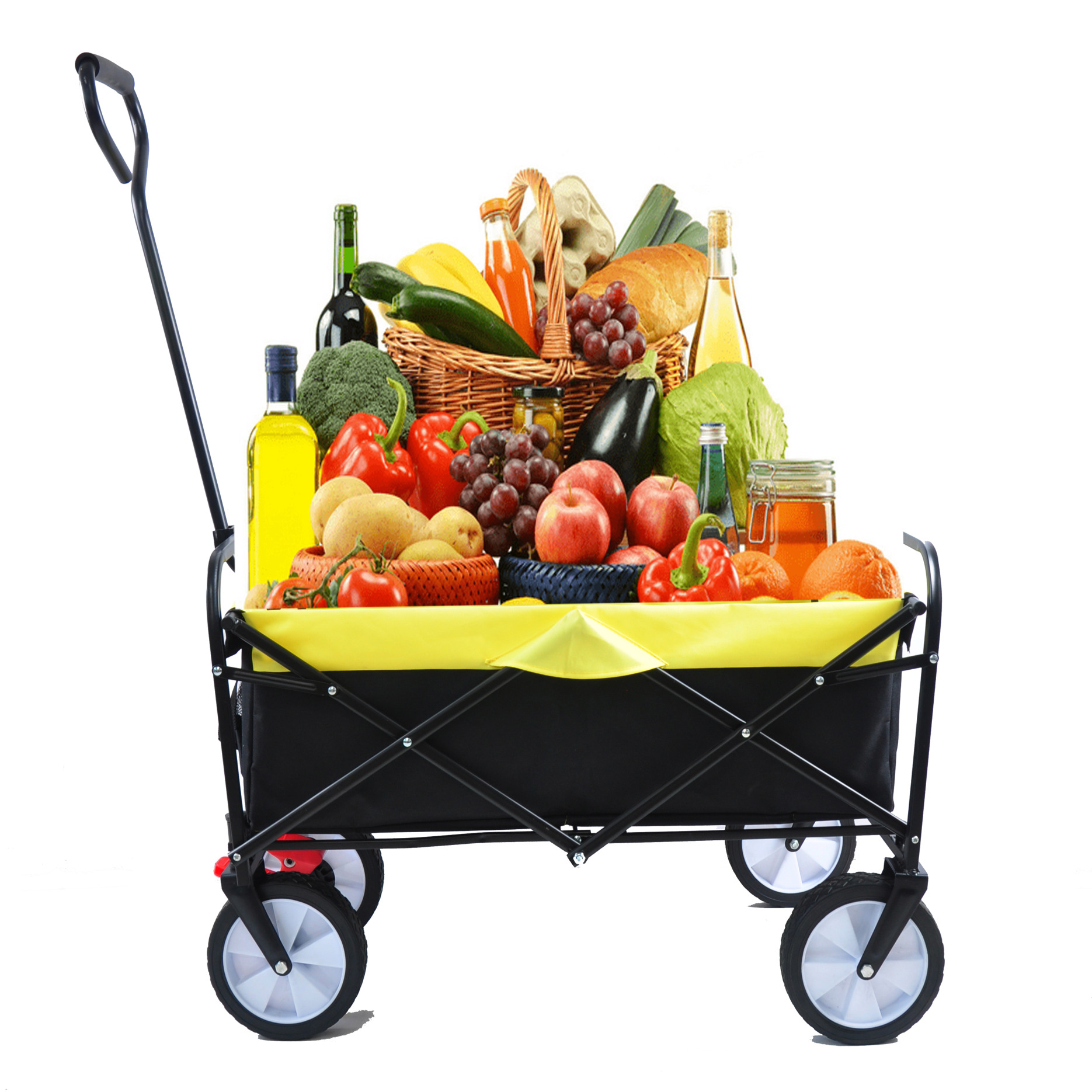 Wagon Cart with Big Wheels, Folding Wagon Garden Shopping Beach Cart ...