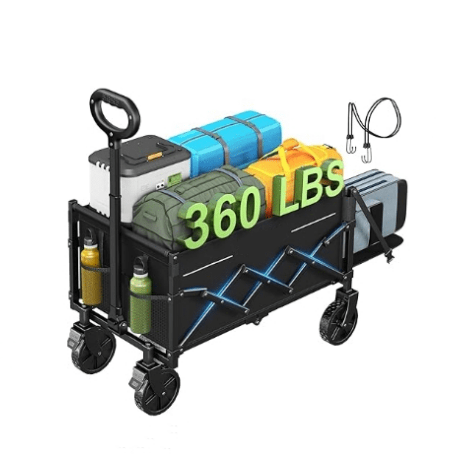 Wagon Cart Foldable, Collapsible Wagon Cart with 360 LBS Max Load ...