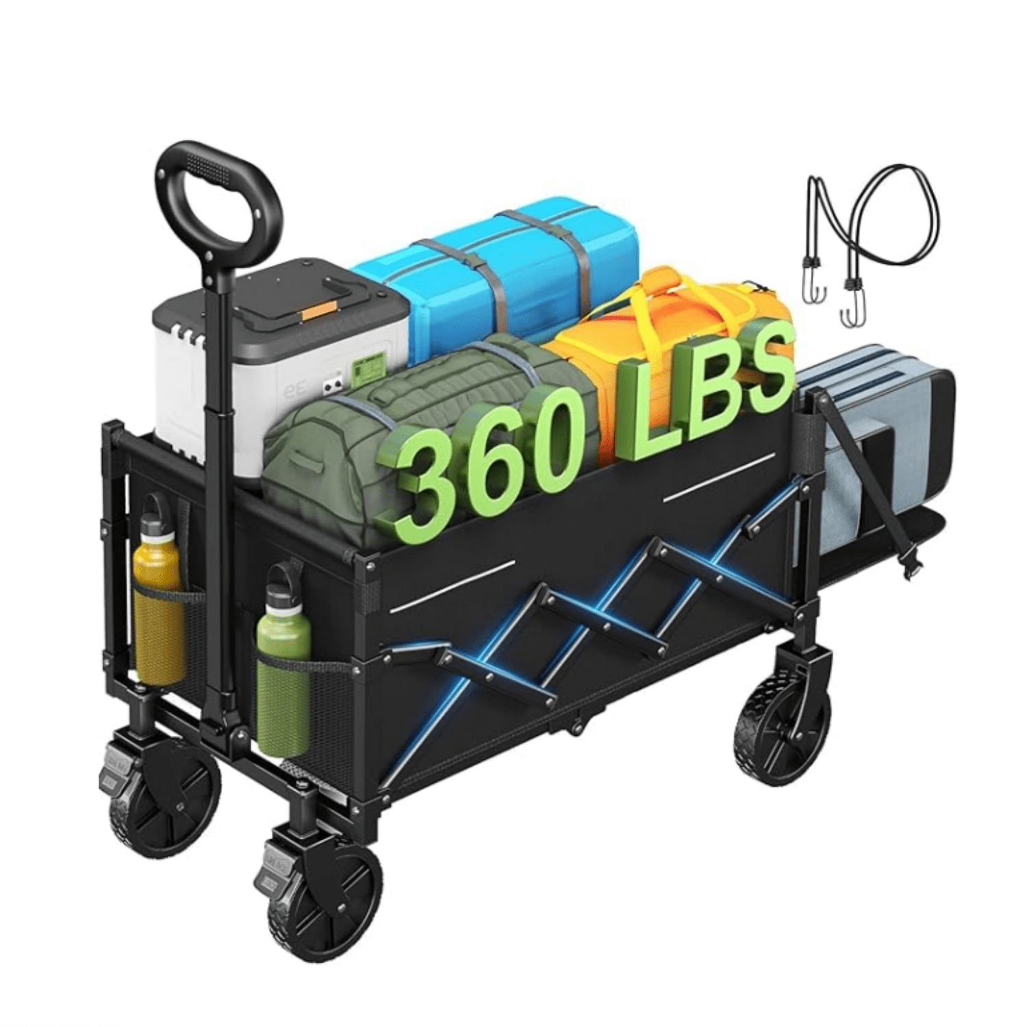 Wagon Cart Foldable, Collapsible Wagon Cart with 360 LBS Max Load ...