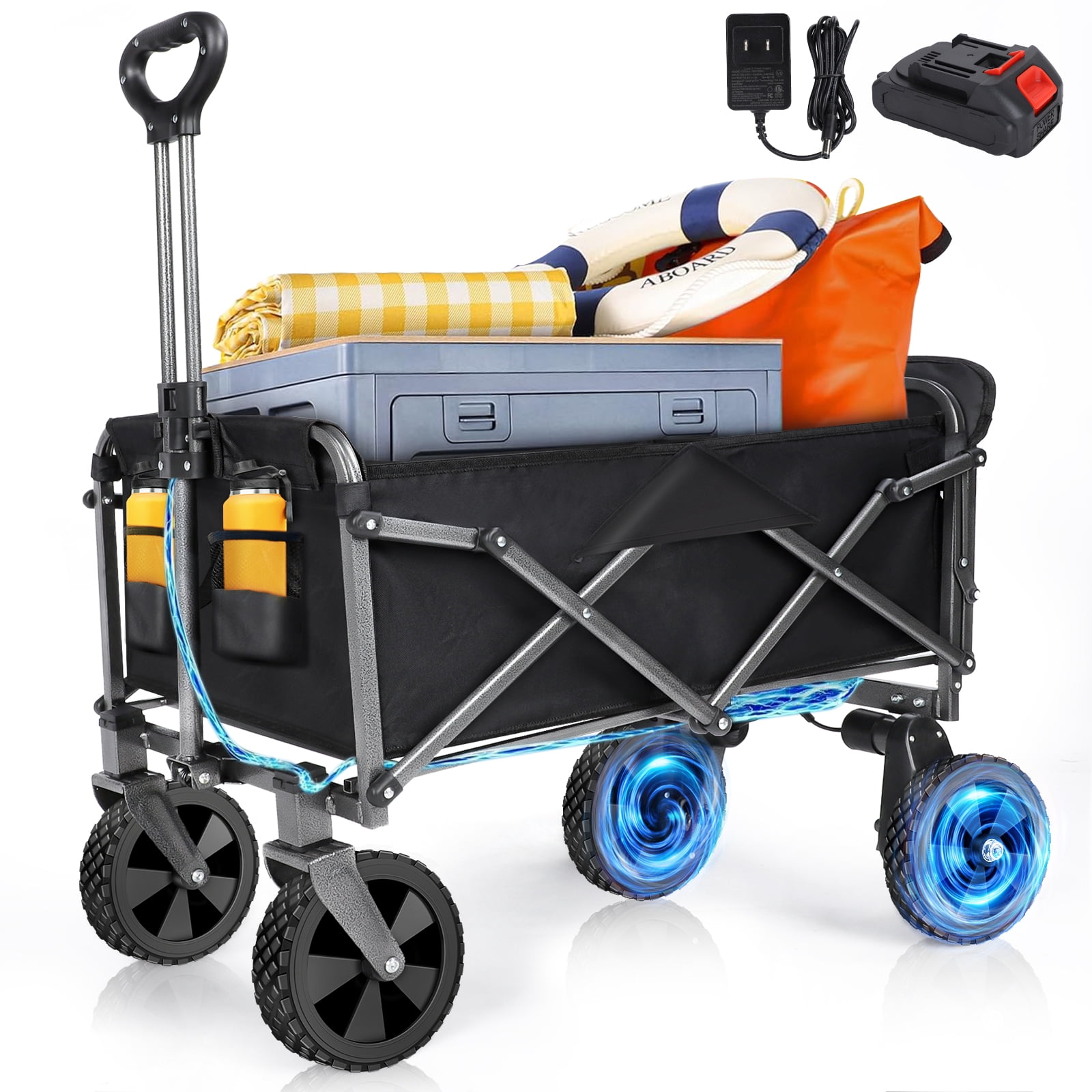 Wagon Cart Heavy Duty Foldable Collapsible Wagon with Smallest Folding ...