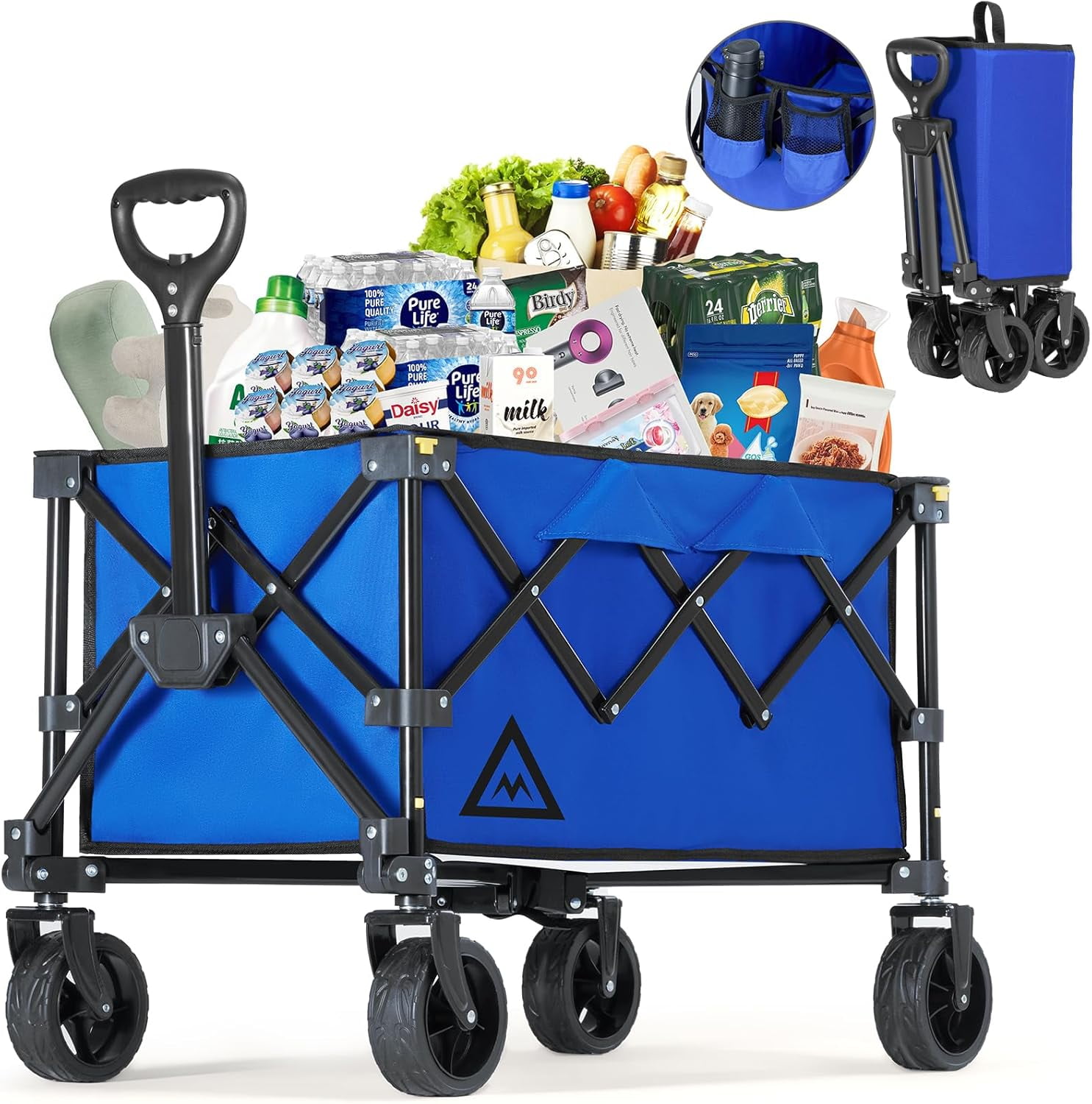 Wagon Cart Shopping Foldable Folding Collapsible with Wheels Big On ...