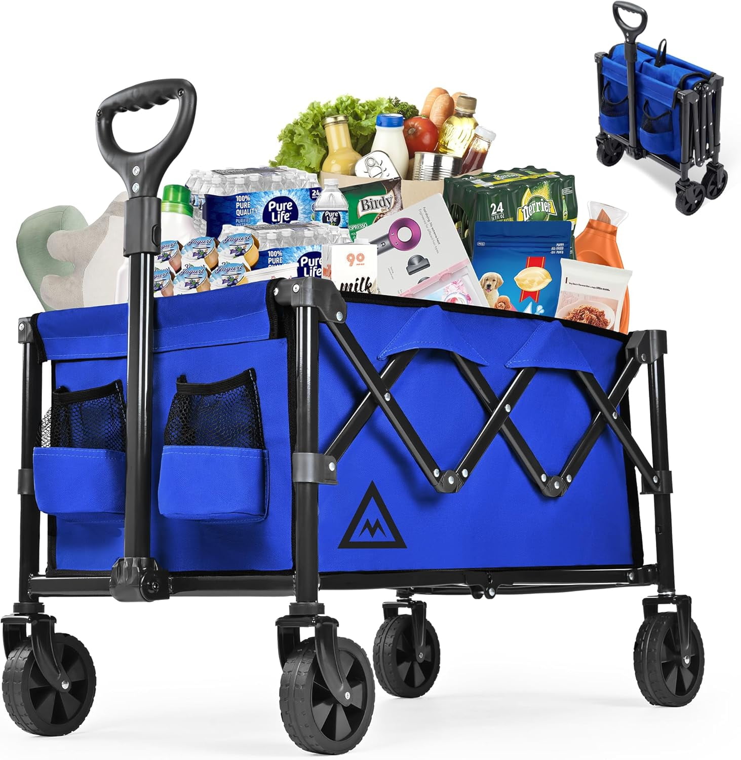 Wagon Cart Shopping Foldable Folding Collapsible with Wheels Big On ...