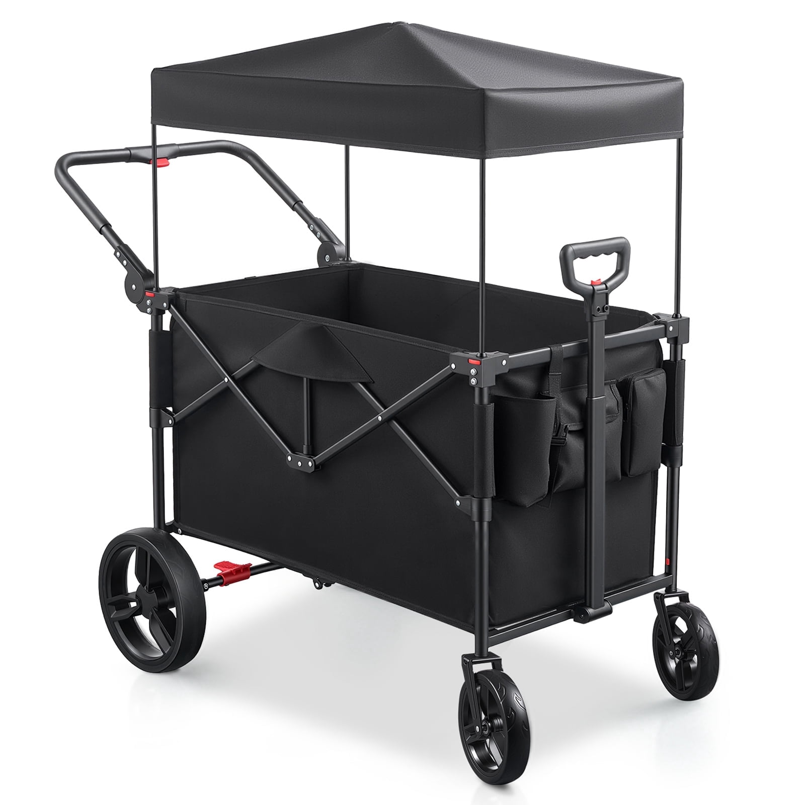 Wagon Stroller for 2 Kids, Two Seat Outdoor Baby Wagon with Canopy ...