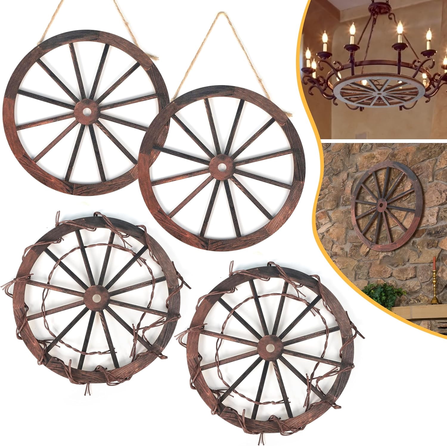 Wagon Wheel Western Decor: Wild West Theme Cowboy Home Party Wall ...