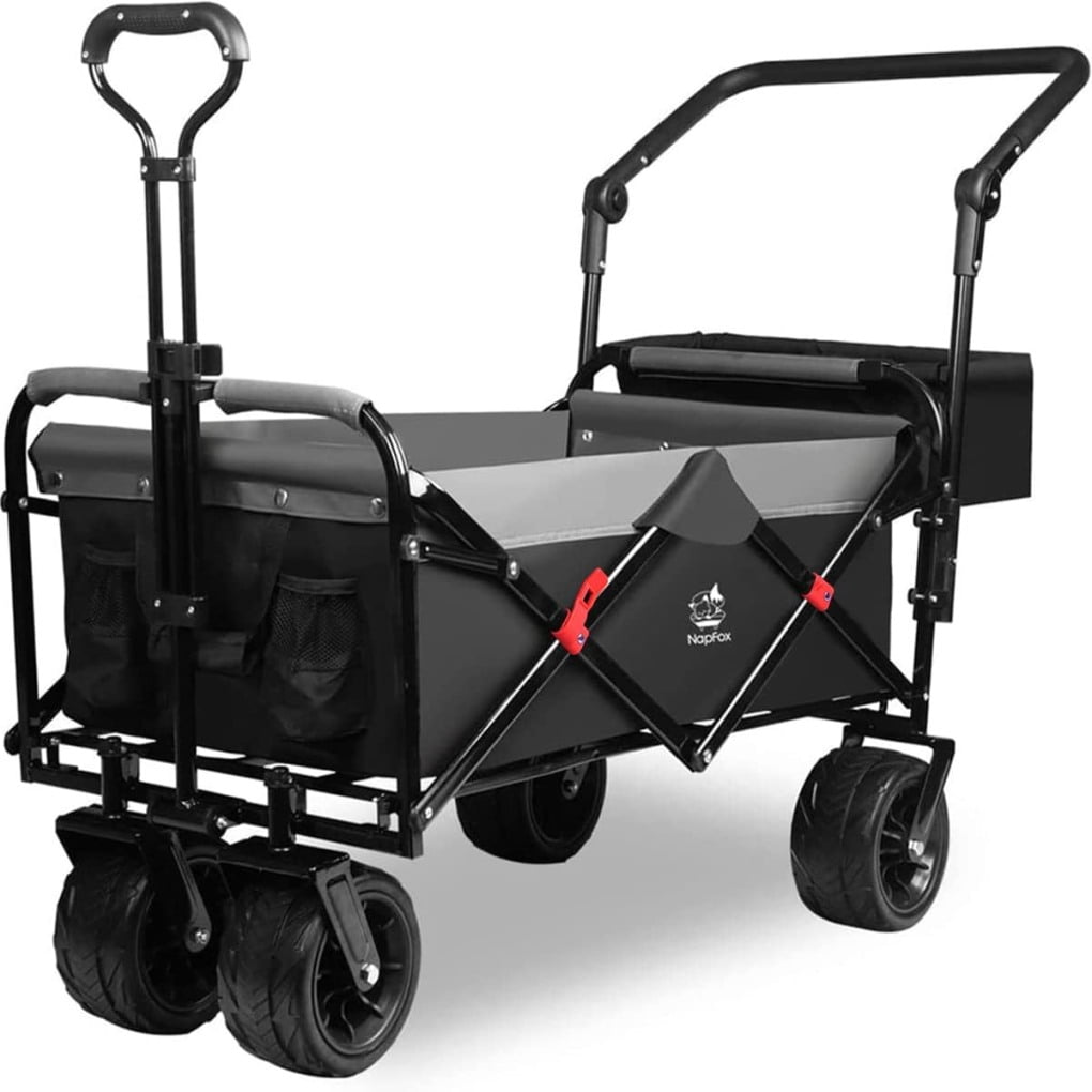 Wagons Carts Foldable for All Terrain, Portable Beach Wagon with Push ...