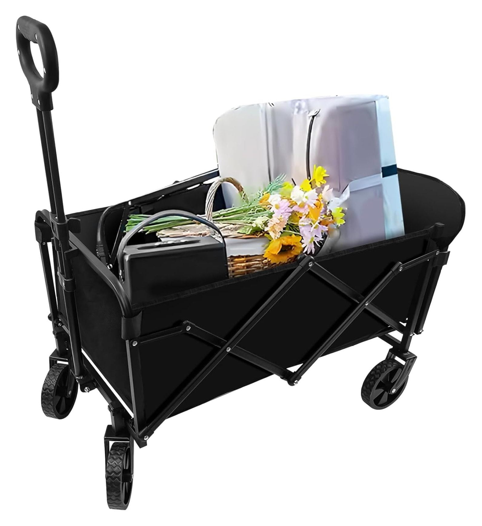 Wagons Carts Foldable for Camp, Wagon with Extended Tailgate 300lbs ...