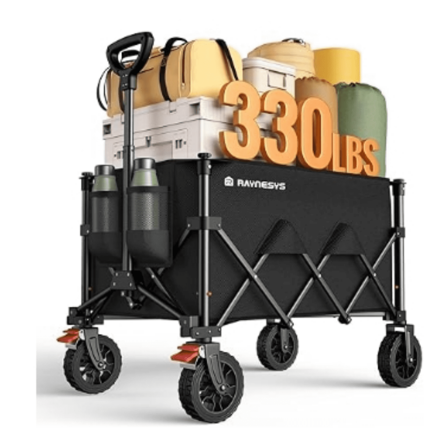 Wagons Carts Foldable, Collapsible Foldable Wagon 330lbs Capacity ...