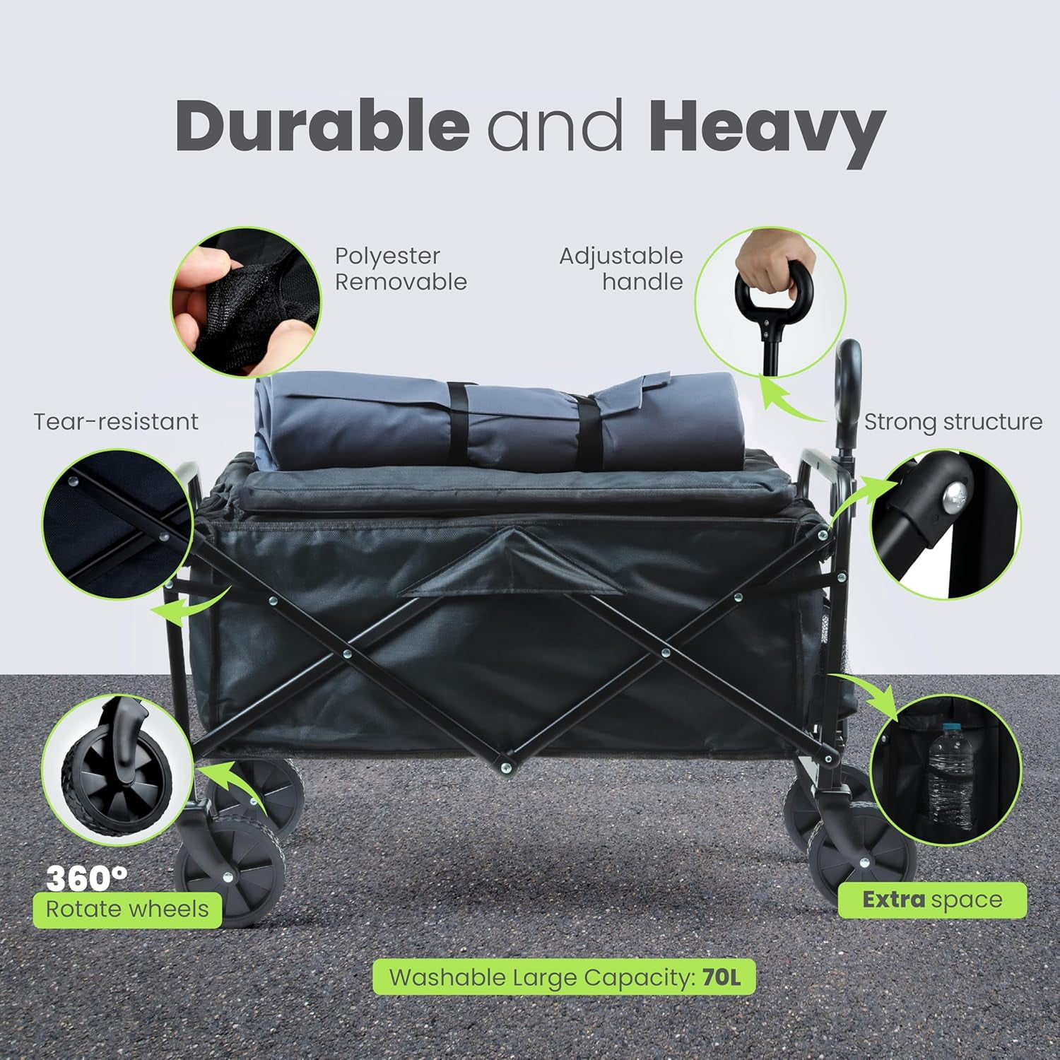 Wagons Carts Foldable – Heavy-Duty Collapsible Wagon & Utility Cart ...