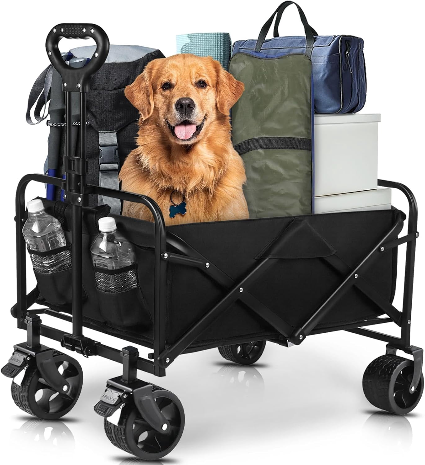 Wagons Carts Foldable, Large Capacity Collapsible Wagon with All ...