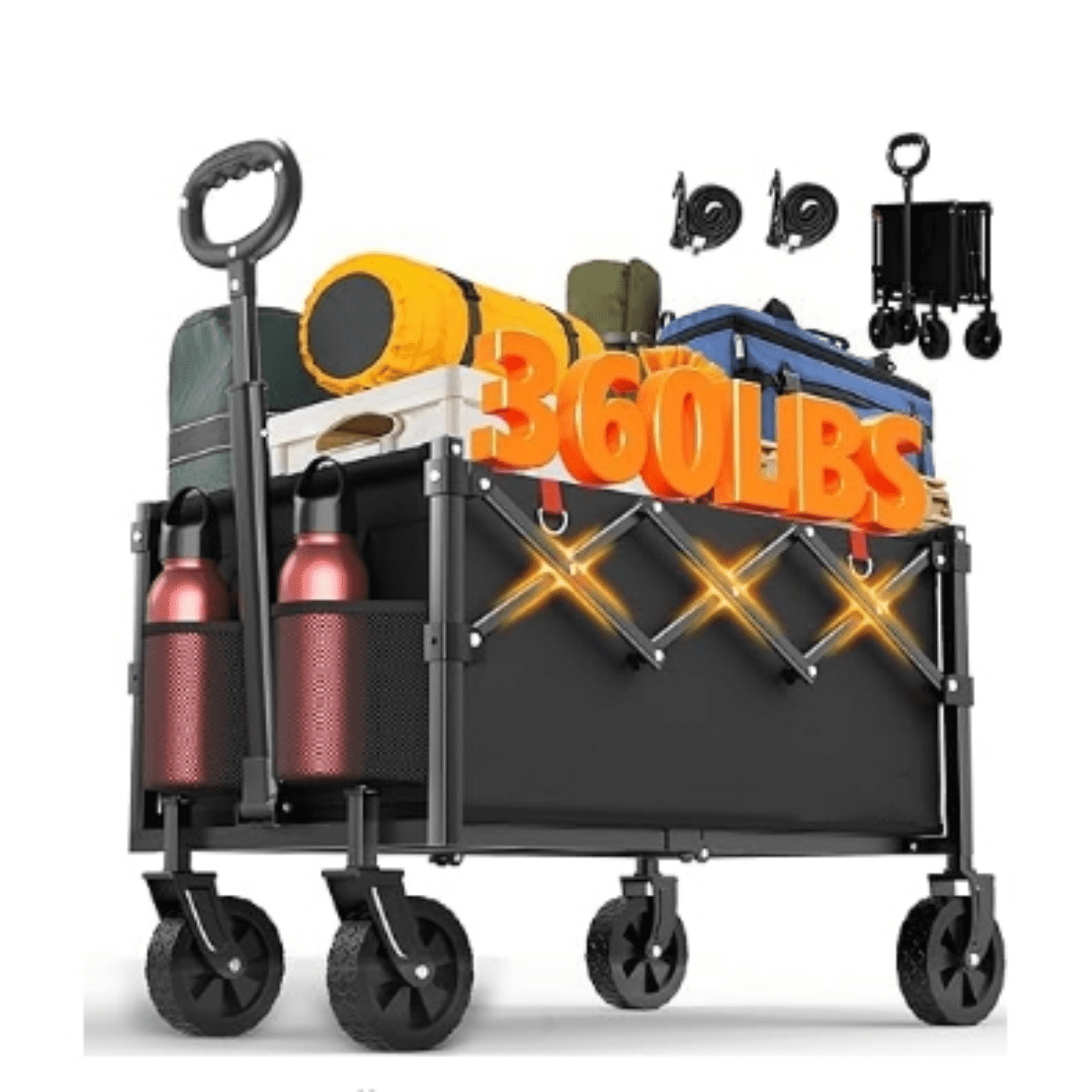 Wagons Carts Foldable, Lightweight Portable Utility Shopping Cart with ...