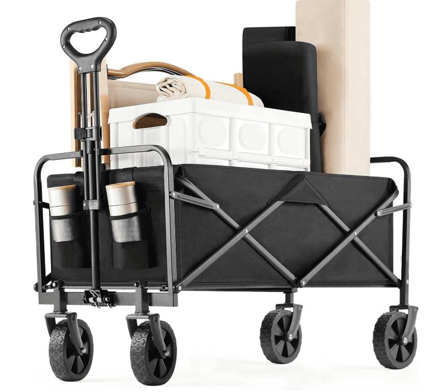 Wagons Carts Foldable, Utility Collapsible Wagon with All-Terrain ...