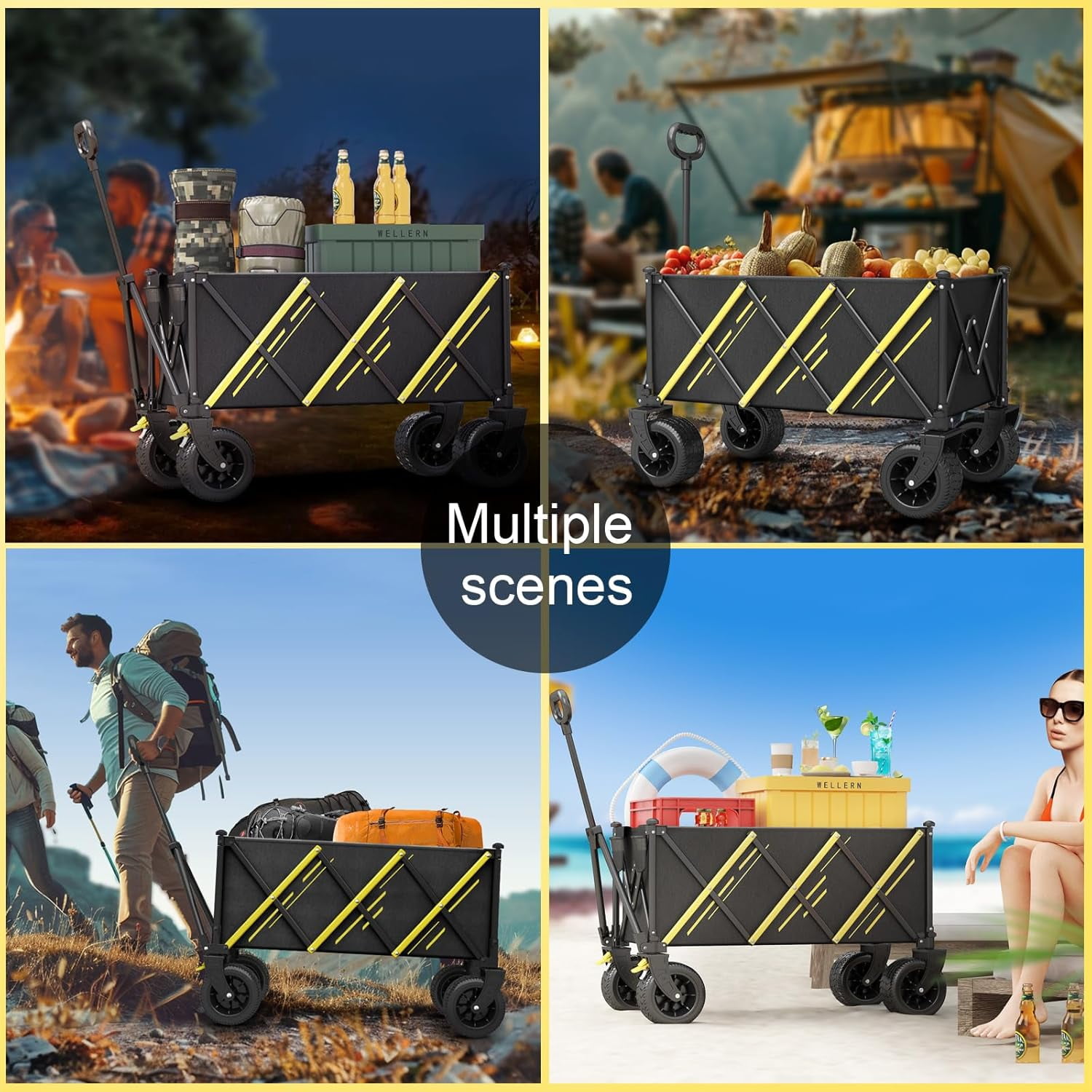 Wagons carts Foldable，Collapsible Wagon Foldable Wagon, Gather Heavy ...