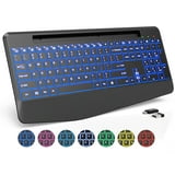"Wagpak Wireless Ergonomic Keyboard, Silent Backlit Keys, Wrist Rest ...