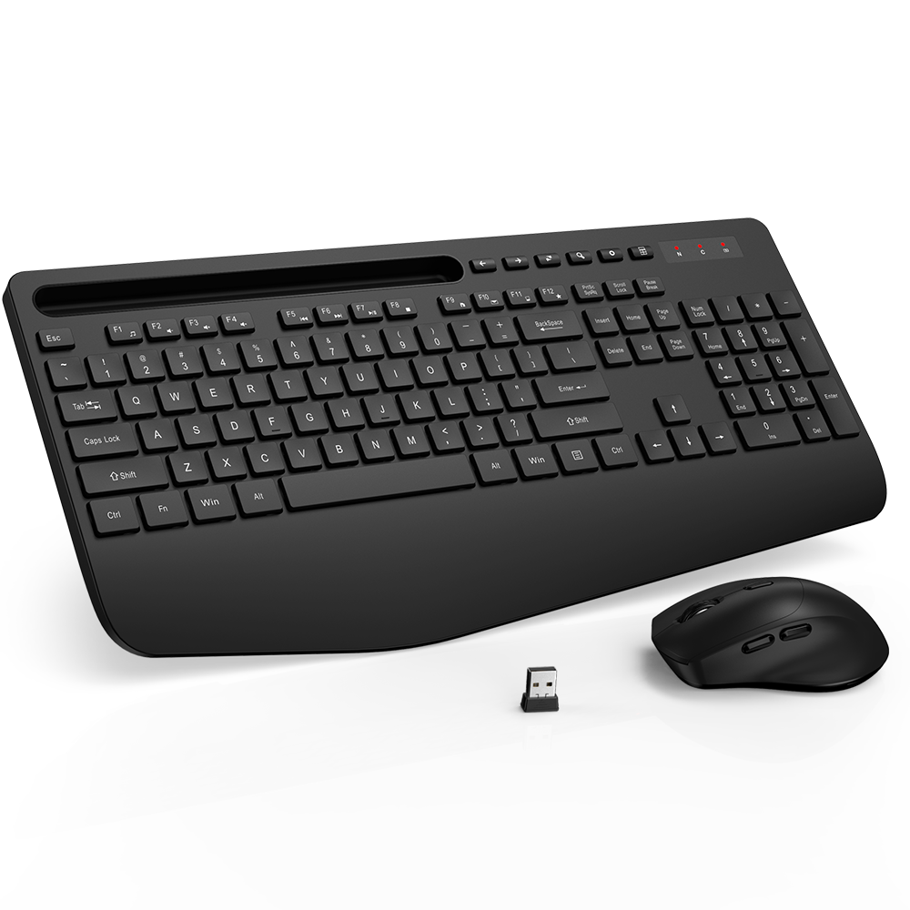 Wireless Keyboard And Mouse Combo 2 4g Full Sized Ergonomic Computer