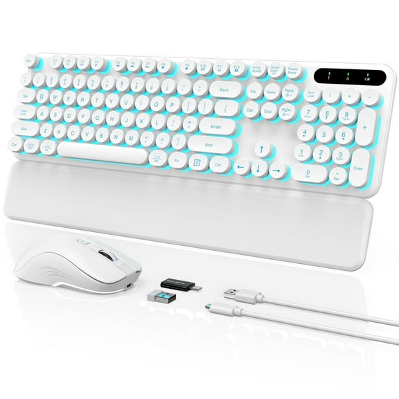 RREGER-Wireless Keyboard and Mouse Combo, Typewriter Keyboard with ...