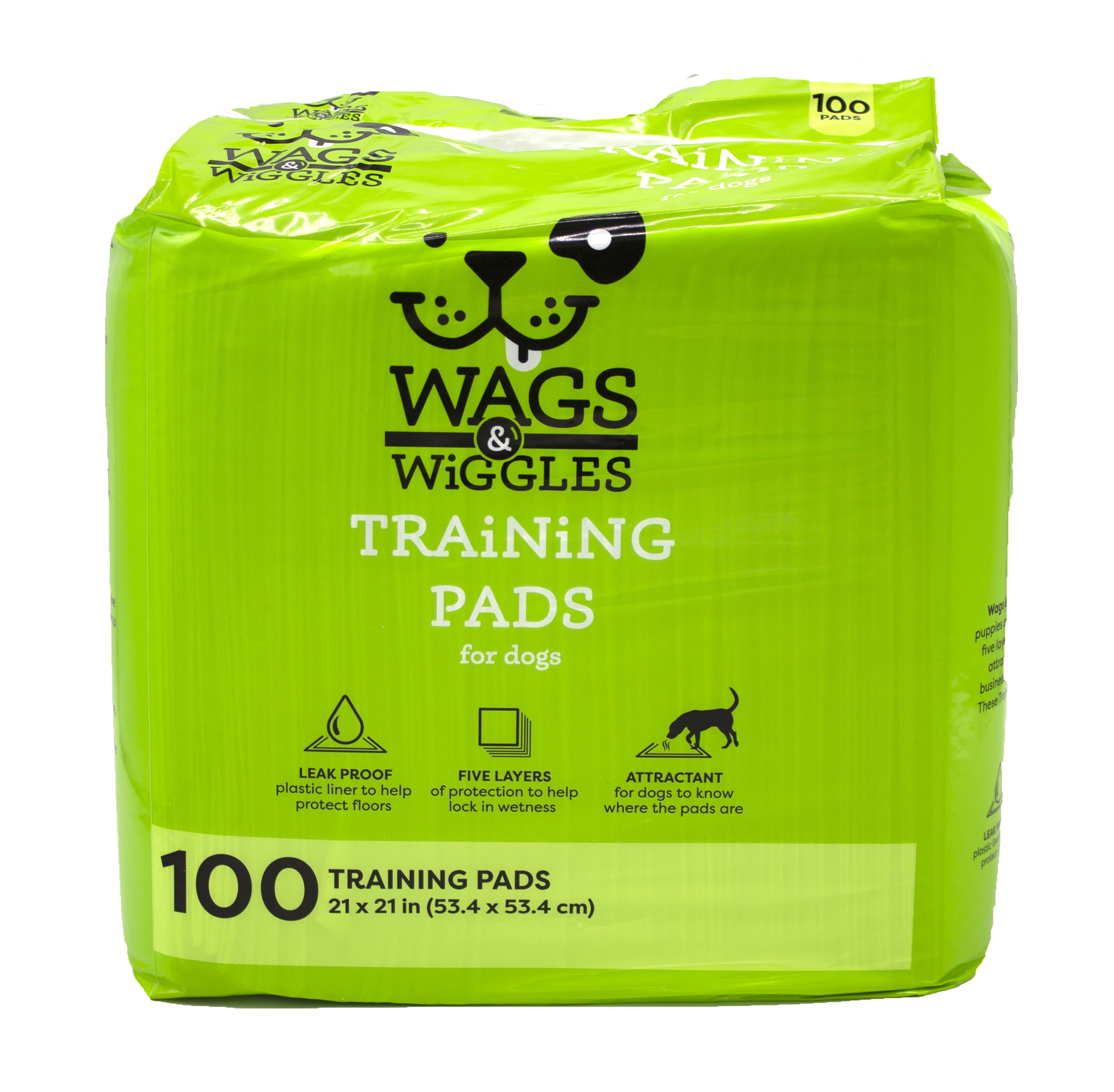 Wags & Wiggles 21" x 21" Training Pad - 100 Pack Count - Walmart.com