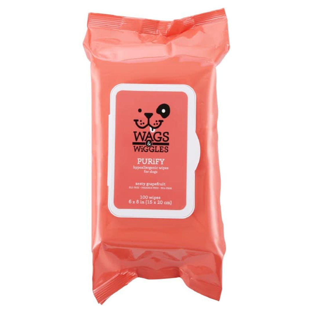 Wags & Wiggles FEV6 Purify Hypoallergenic Wipes for Dogs Gently Clean ...