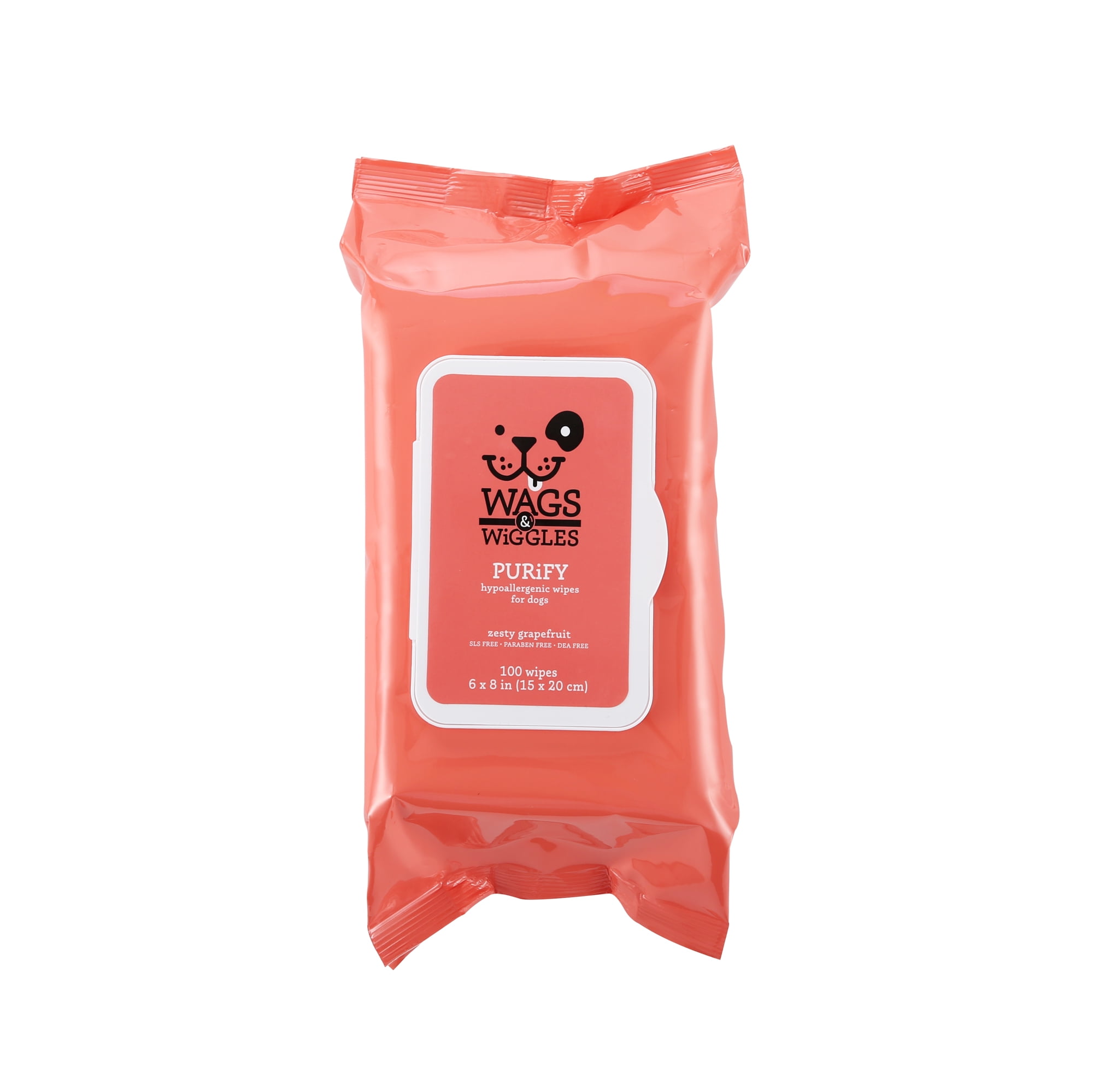 Wags & Wiggles Purify Hypoallergenic Dog Wipes, 100ct - Walmart ...