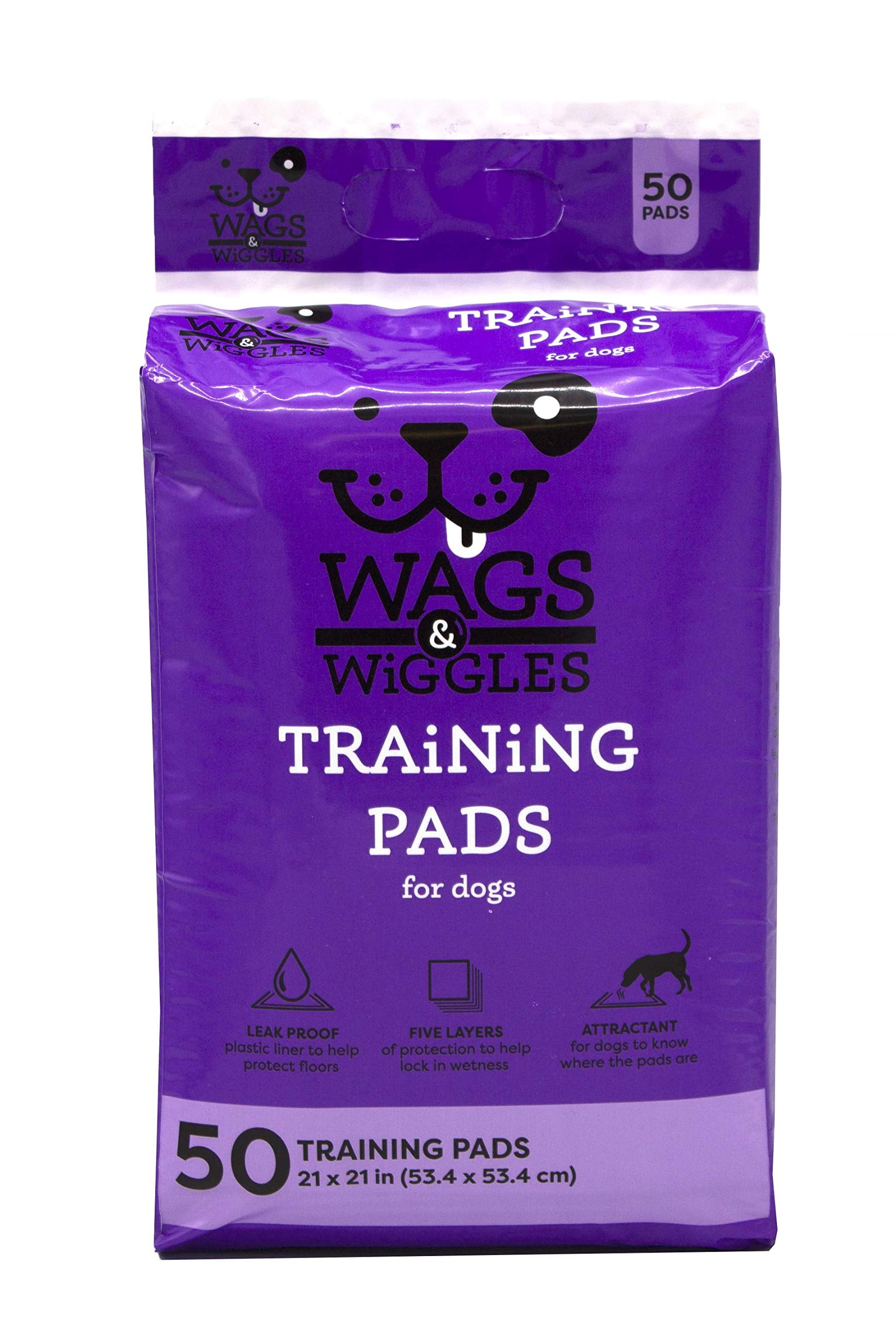 Wags & Wiggles Training Pads HYZ01 For Dogs, 50 Count | Puppy Pee Pads ...