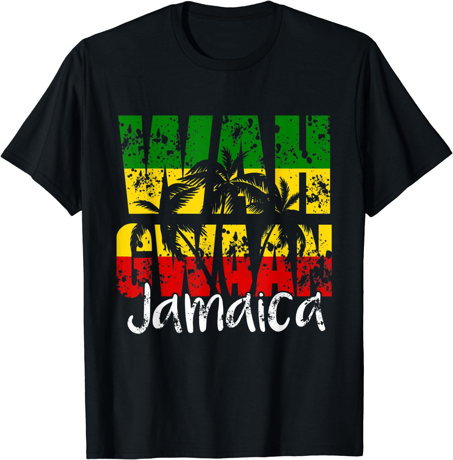 Wah Gwaan Jamaica Funny Jamaican Rasta Reggae Vacation T-Shirt ...