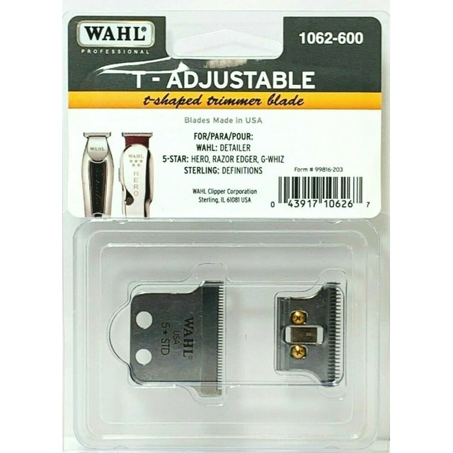 Wahl 1062-600 T-Adjustable T-Shaped Trimmer Blade For Detailer, Hero ...