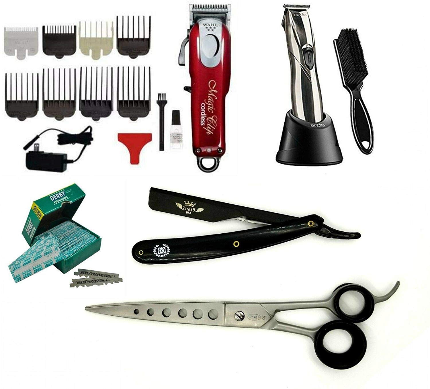 Wahl Cordless Magic Clipper Andis Slimline Pro Li Trimmer Travel Barber ...
