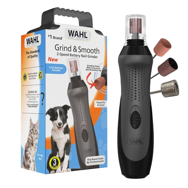Wahl Grind & Smooth 2 Speed Battery Dog Nail Grinder with Concave ...