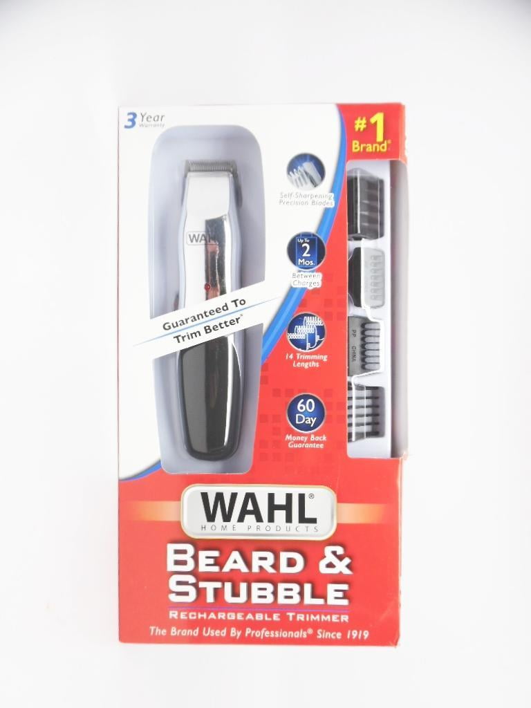 Wahl Men's Beard and Stubble Rechargeable Facial Trimmer With Soft ...