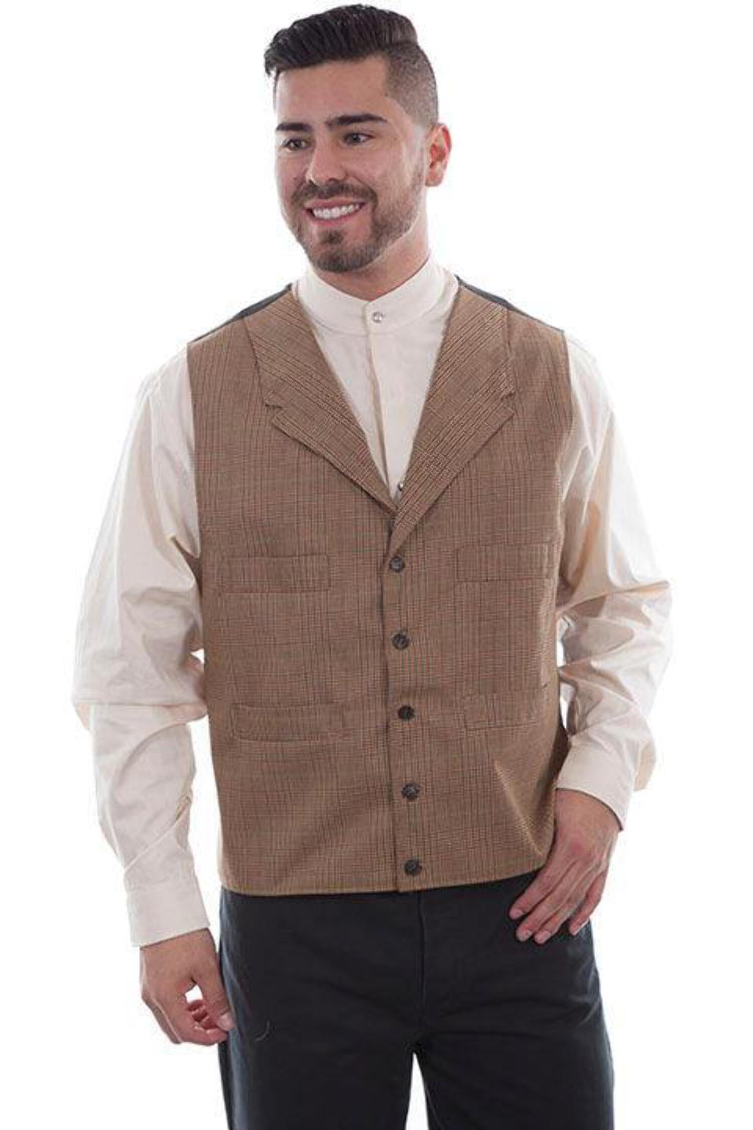 Wahmaker Mens Tan Wool Blend Plaid Vest XL - Walmart.com