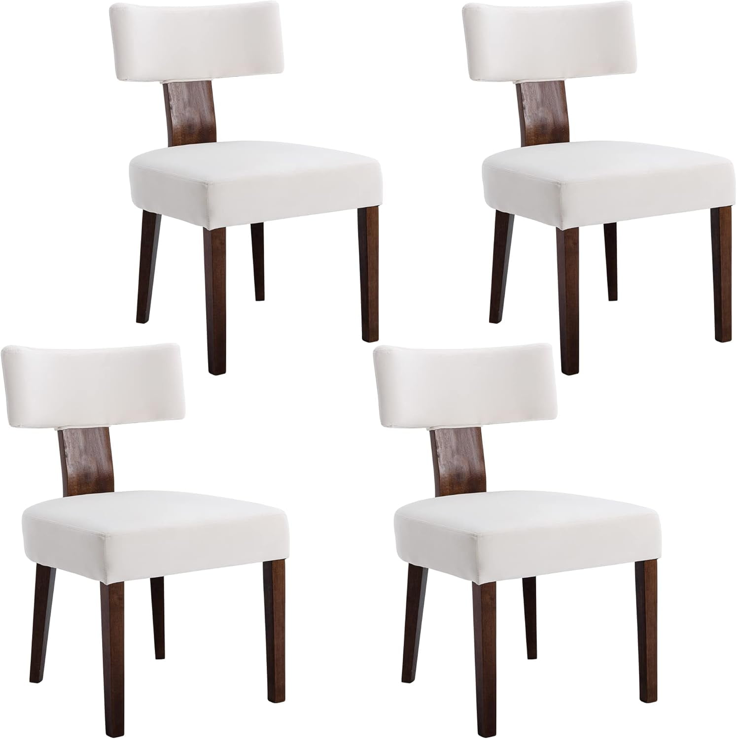 Wahson Beige Dining Chairs Set of 2, Comfy Upholstered Modern Farmhouse ...