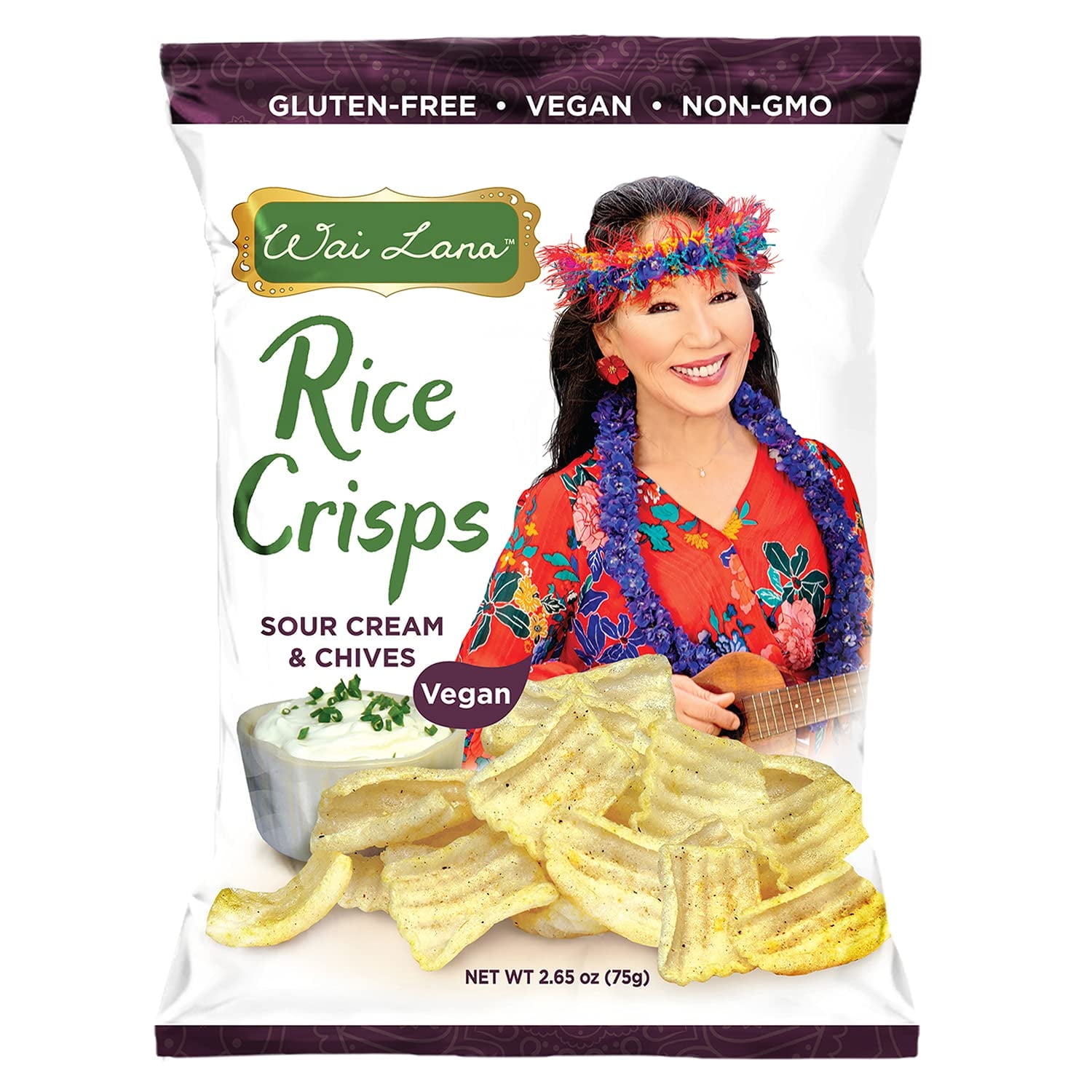 Wai Lana Rice Crisps Sour Cream & Chive 2.65 oz (Pack of 12) - Walmart.com