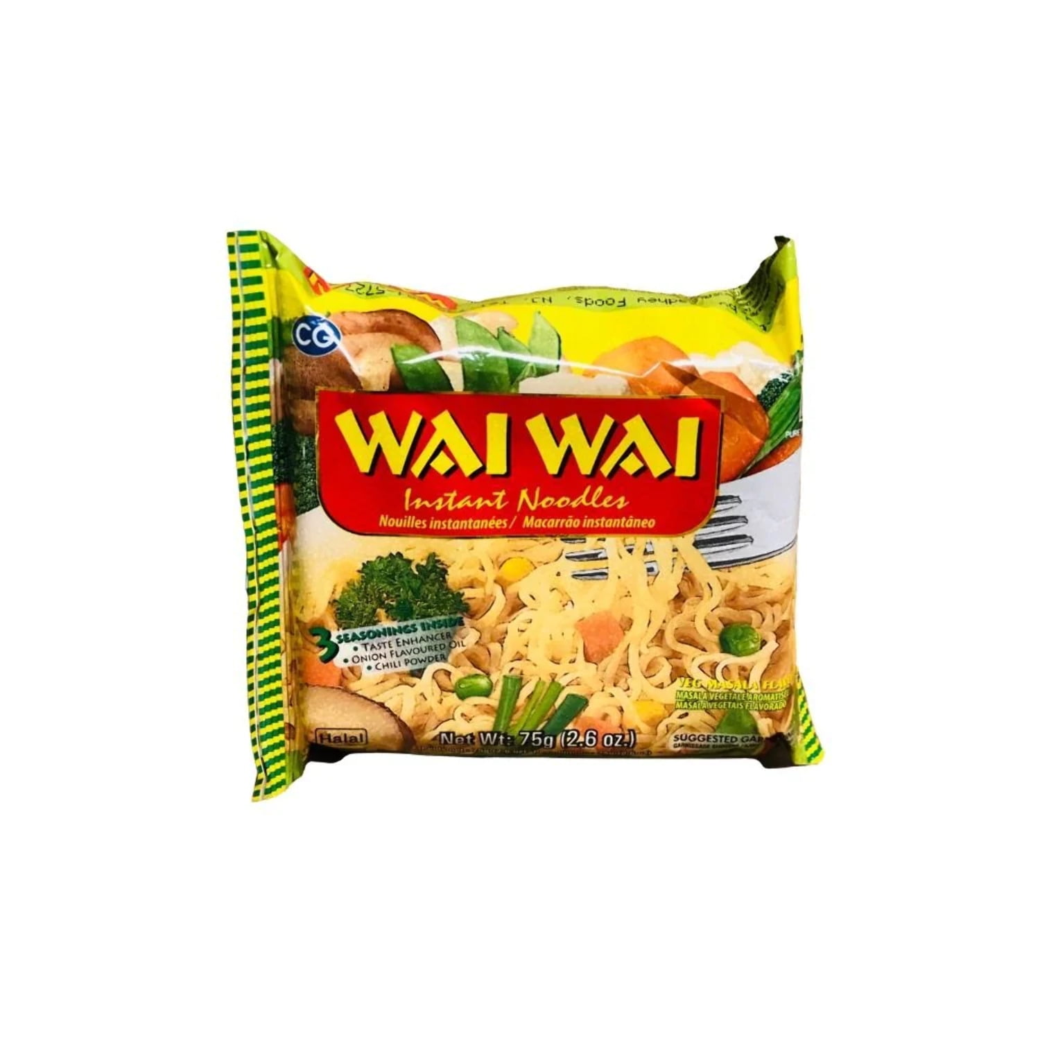 Wai Wai Instant Noodles Veg Masala Flavored 70g (Pack of 30) - Walmart.com