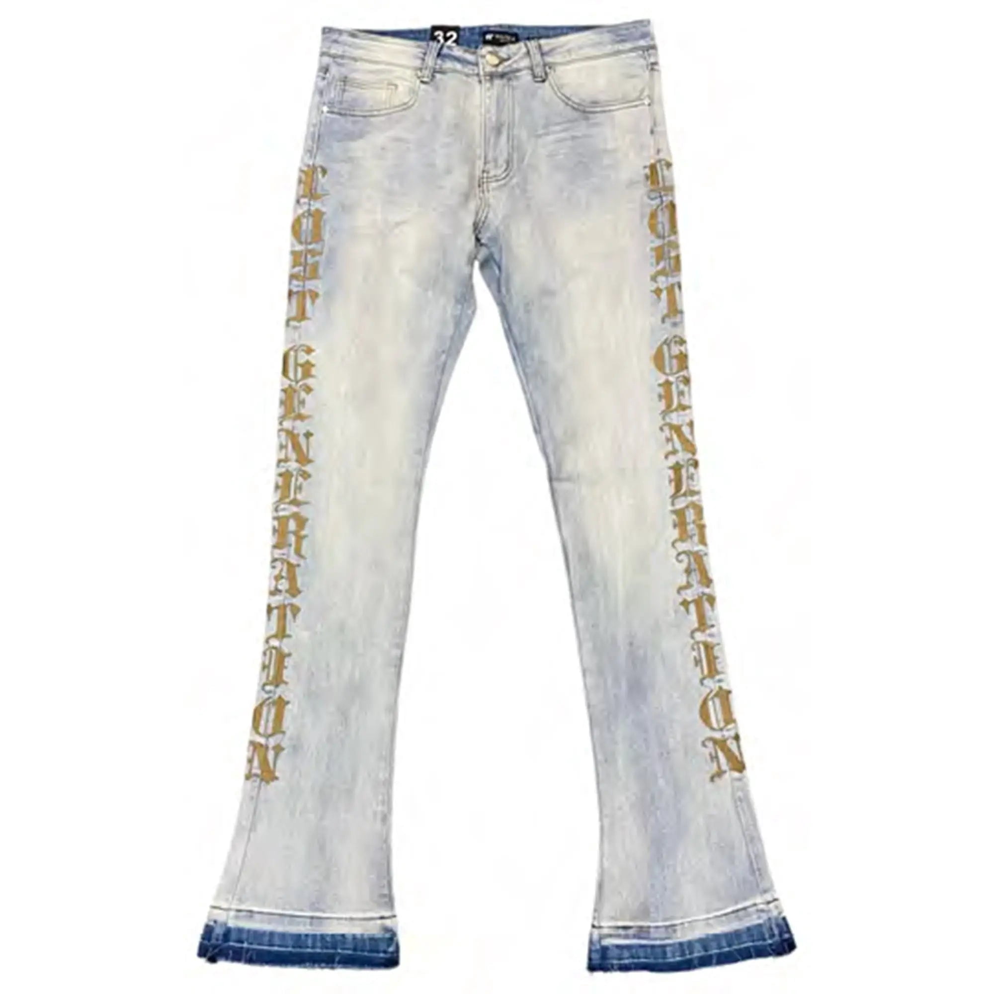 WaiMea Men Lost Generation Stacked Fit Jeans (Bleach Wash) - Walmart.com