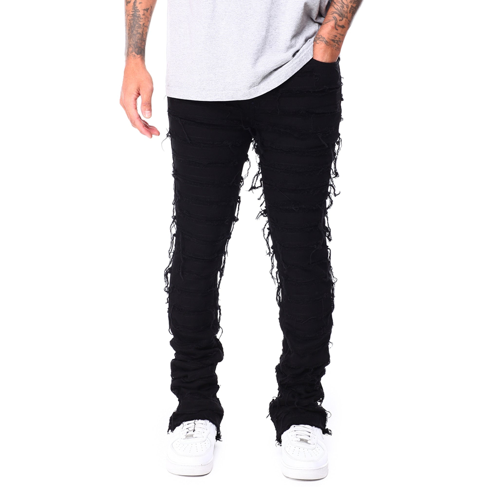 WaiMea Men Stacked Jeans (Jet Black) - Walmart.com