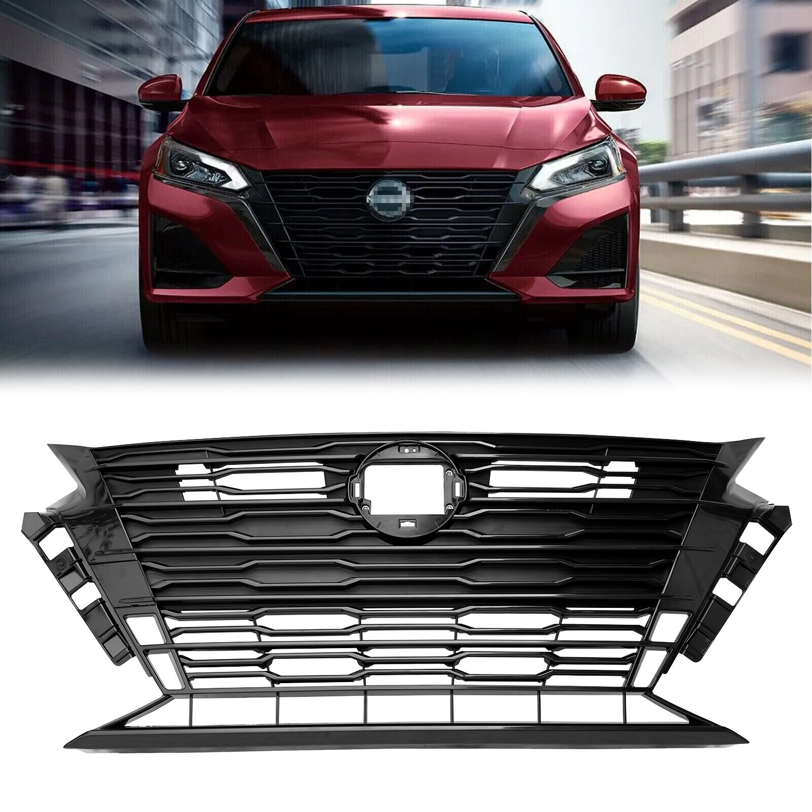WaiRitoday Front Grille Plastic Gloss Black 62310-9HF8E Compatible with ...